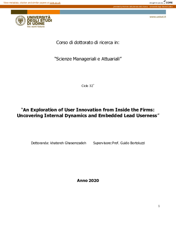 (PDF) An Exploration of User Innovation from Inside the Firms ...