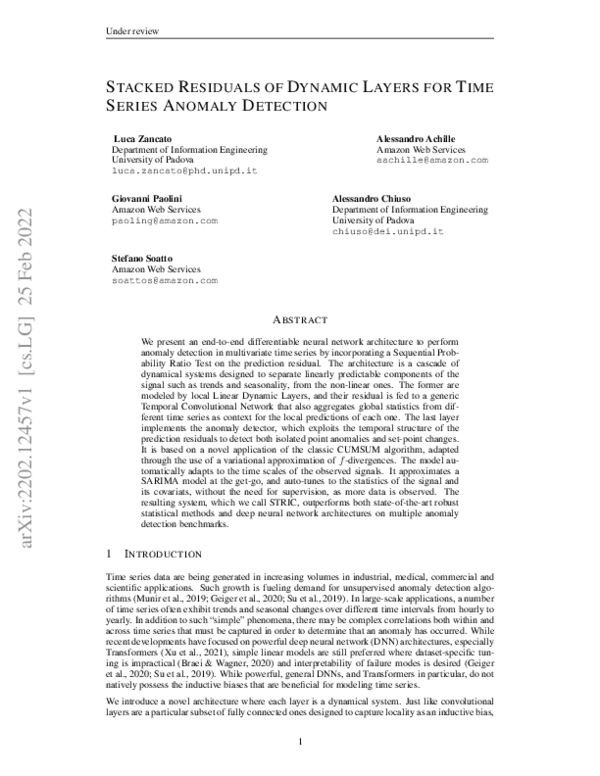 (PDF) Stacked Residuals of Dynamic Layers for Time Series Anomaly Detection