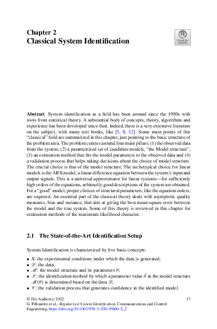 (PDF) Classical System Identification
