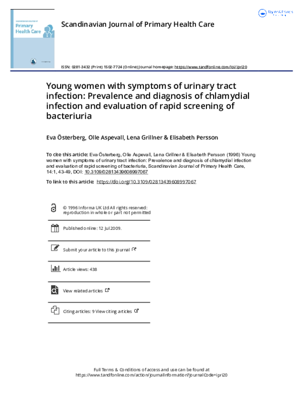 (PDF) Young women with symptoms of urinary tract infection: Prevalence ...