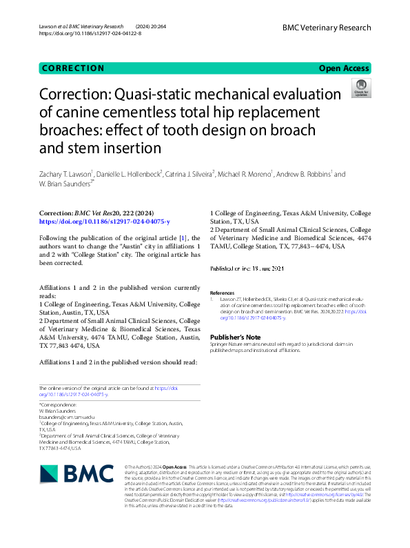 (PDF) Correction: Quasi-static mechanical evaluation of canine ...