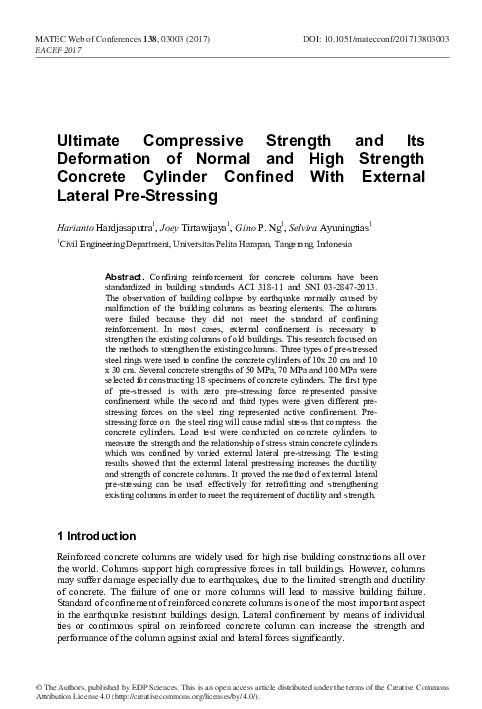 (PDF) Ultimate Compressive Strength and Its Deformation of Normal and ...