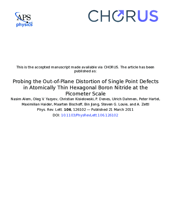 (PDF) Probing the Out-of-Plane Distortion of Single Point Defects in ...