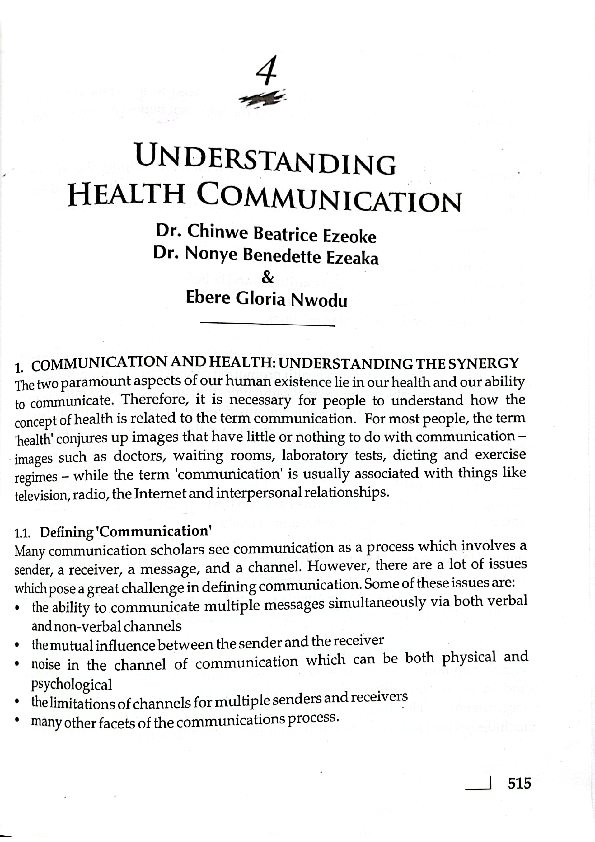 (PDF) Understanding Health Communication
