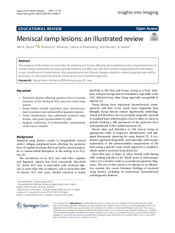 (PDF) Meniscal ramp lesions: an illustrated review