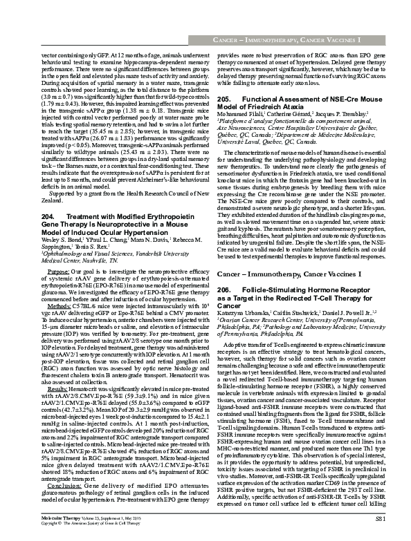 (PDF) 205. Functional Assessment of NSE-Cre Mouse Model of Friedreich ...