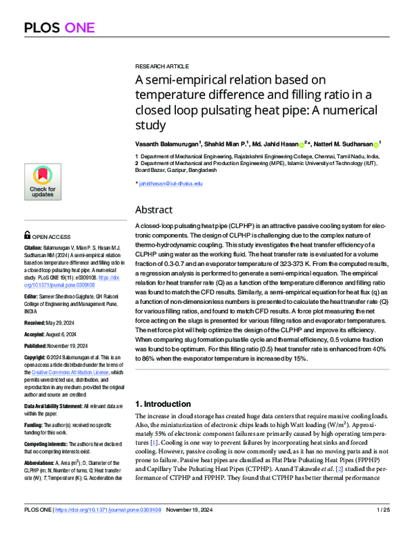 (PDF) A semi-empirical relation based on temperature difference and filling ratio in a closed ...