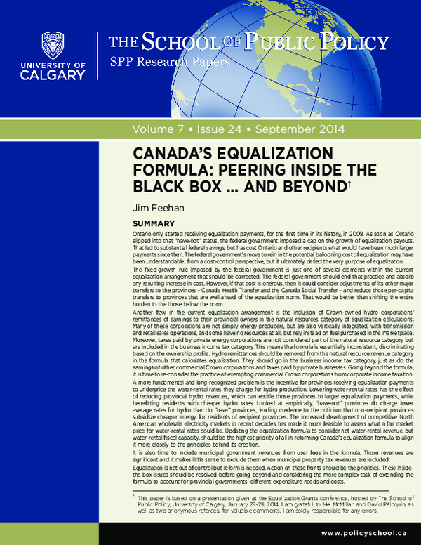 (PDF) Canada's Equalization Formula: Peering Inside the Black Box...And ...