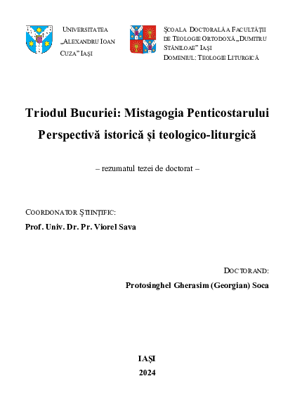 (PDF) Triodul Bucuriei: Mistagogia Penticostarului Perspectivă istorică ...