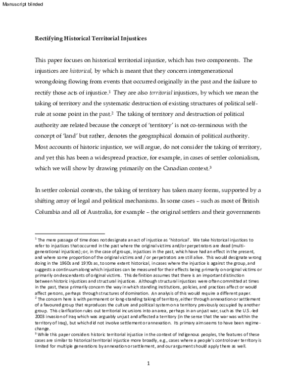 (PDF) Rectifying historical territorial injustices