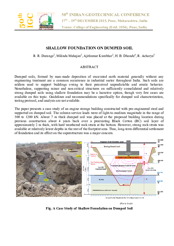 (PDF) Shallow Foundation on Dumped Soil