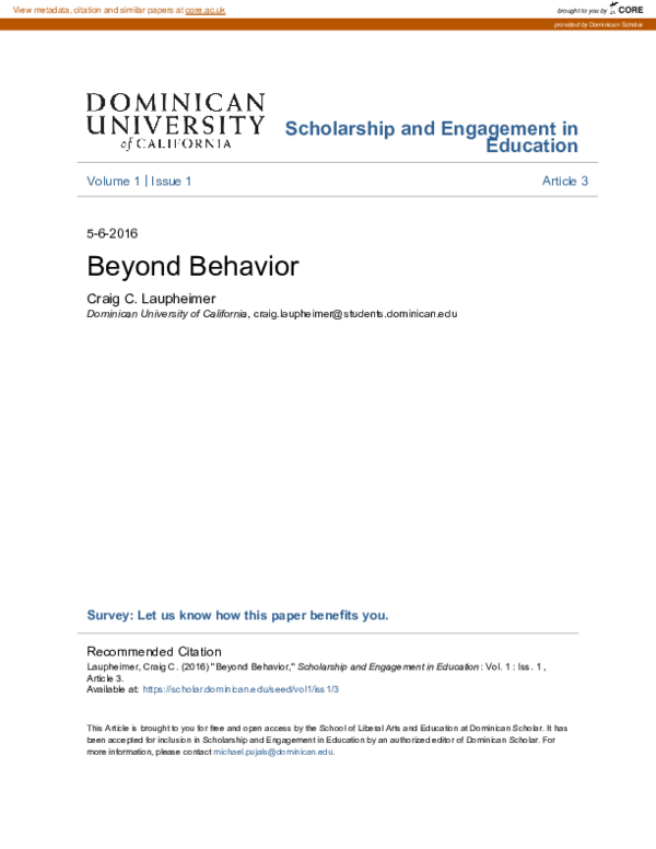 (PDF) Beyond Behavior