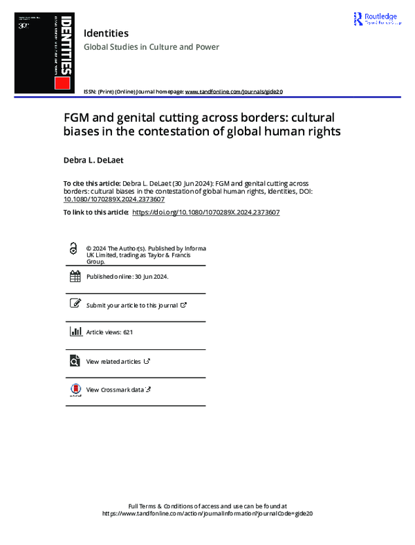 (PDF) FGM and genital cutting across borders: cultural biases in the ...