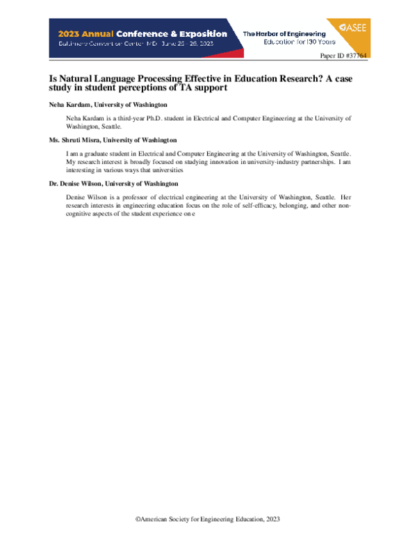 (PDF) Is Natural Language Processing Effective in Education Research? A ...
