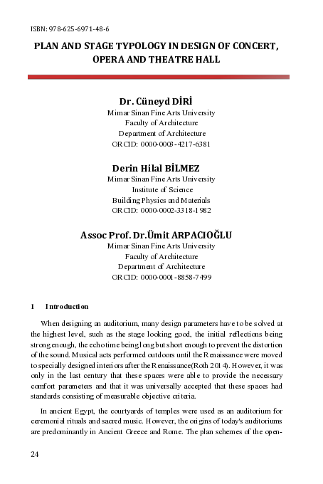 (PDF) PLAN AND STAGE TYPOLOGY IN DESIGN OF CONCERT,OPERA AND THEATRE HALL