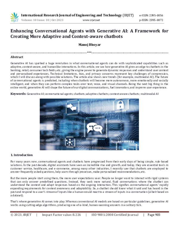 (PDF) Enhancing Conversational Agents with Generative AI: A Framework ...