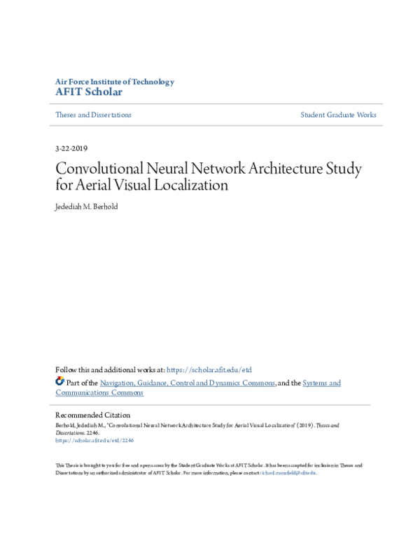 (PDF) Convolutional neural network architecture study for aerial visual localization | J Mark ...