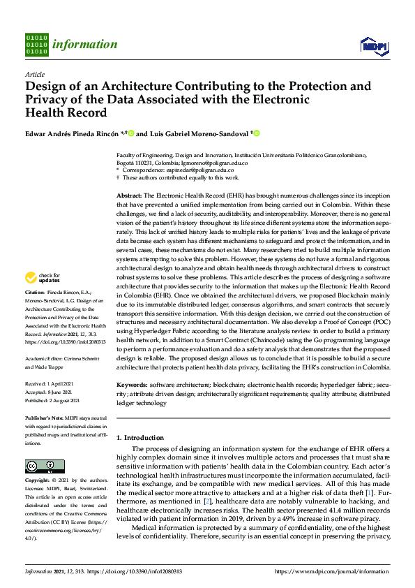 (PDF) Design of an Architecture Contributing to the Protection and ...