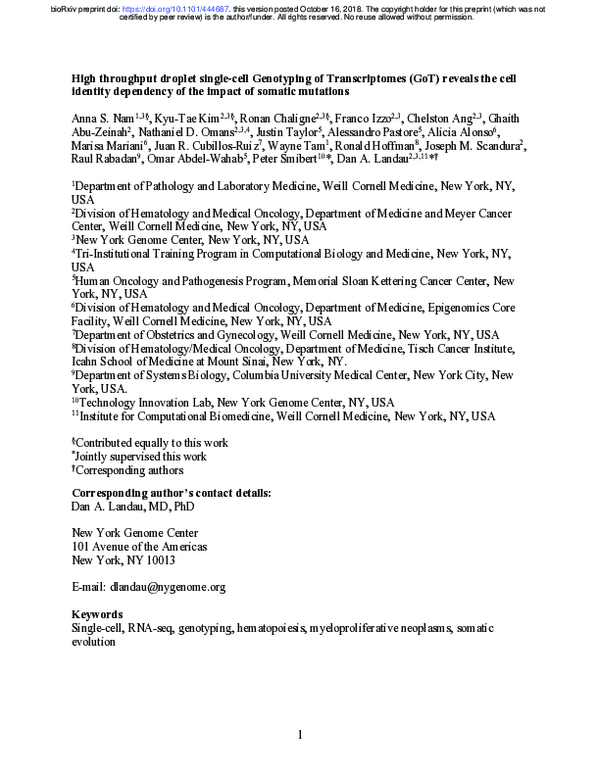 (PDF) High throughput droplet single-cell Genotyping of Transcriptomes ...