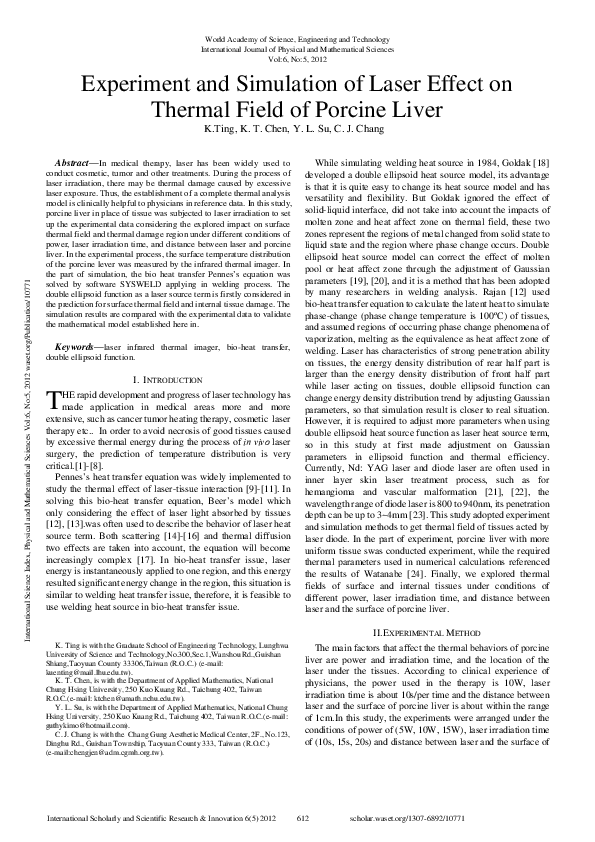 (PDF) Experiment and Simulation of Laser Effect on Thermal Field of ...