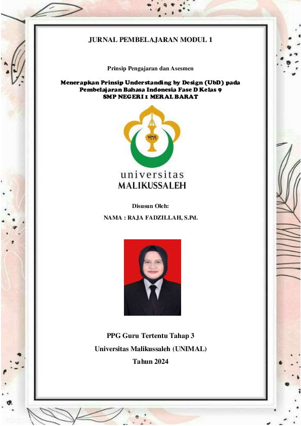 (PDF) JURNAL MODUL 1 RAJA FADZILLAH UNIMAL PPG - Prinsip Pengajaran dan ...