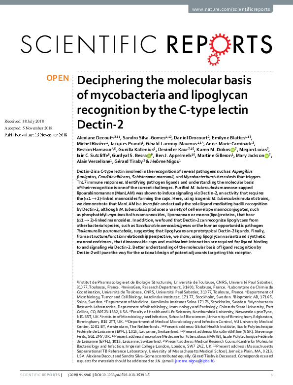 (PDF) Deciphering the molecular basis of mycobacteria and lipoglycan ...