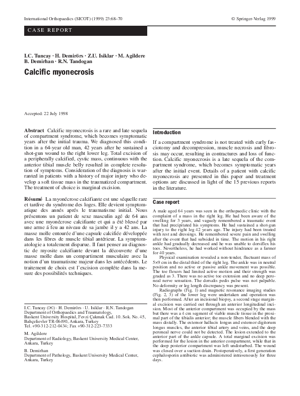(PDF) Calcific myonecrosis