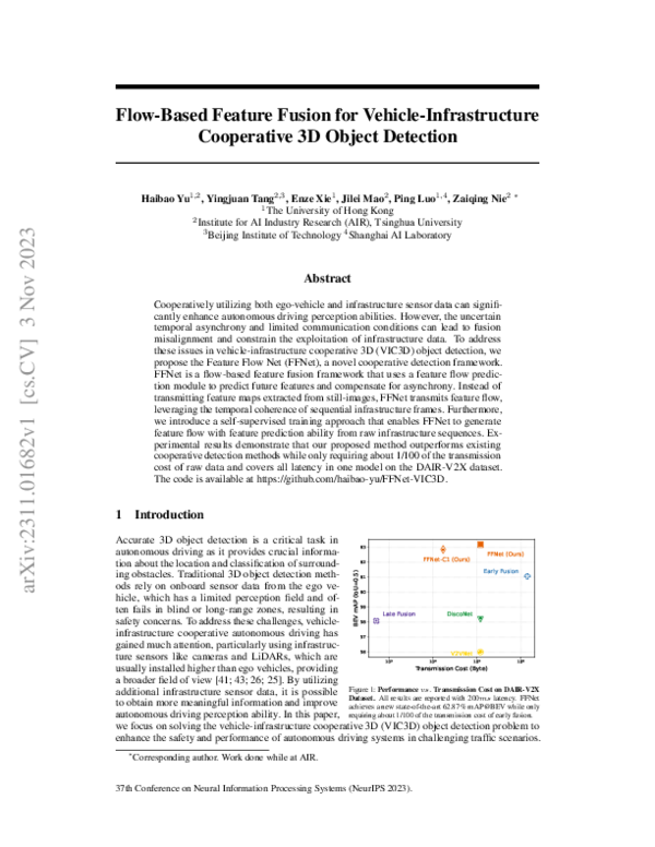 (PDF) Flow-Based Feature Fusion for Vehicle-Infrastructure Cooperative 3D Object Detection