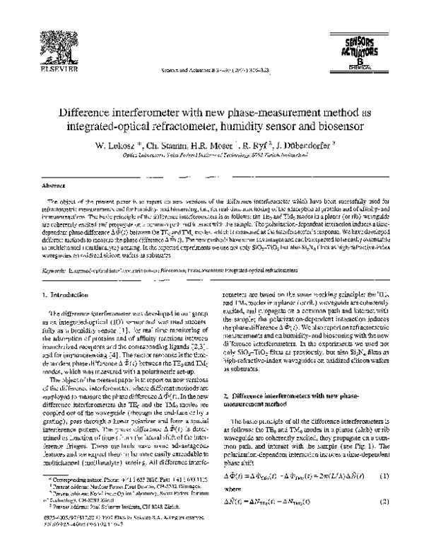 (PDF) Difference interferometer with new phase-measurement method as ...