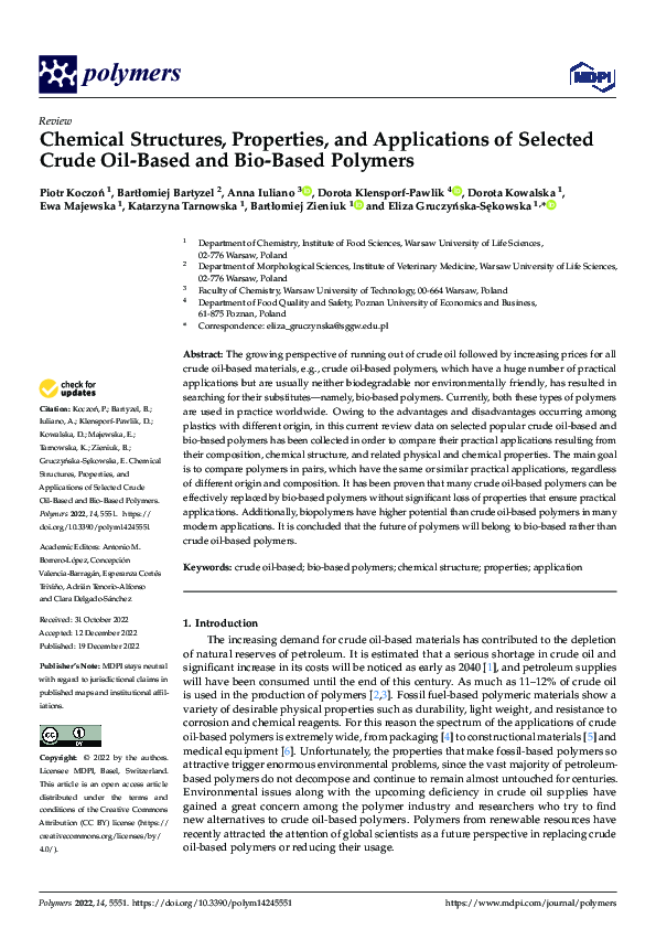 (PDF) Chemical Structures, Properties, and Applications of Selected ...