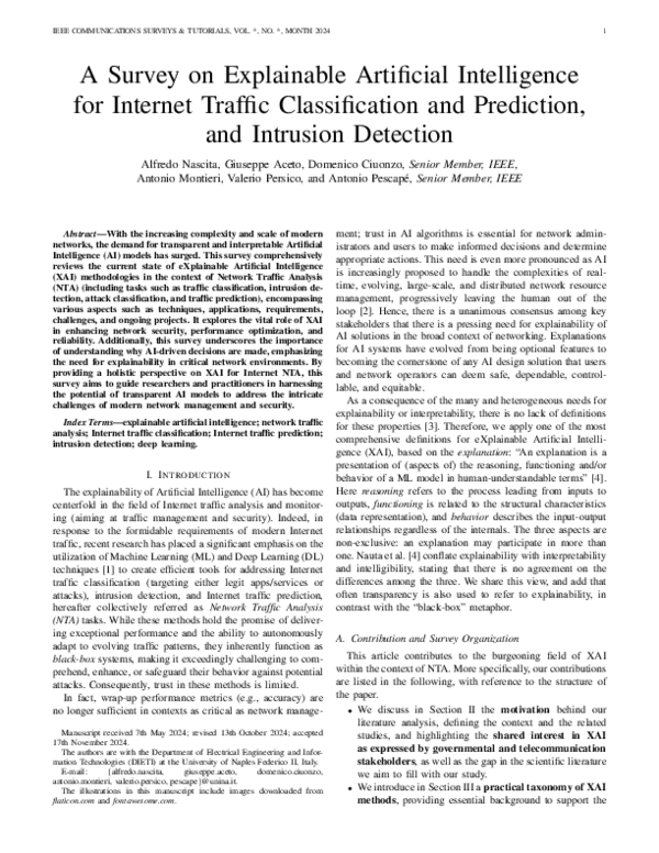(PDF) A Survey on Explainable Artificial Intelligence for Internet Traffic Classification and ...