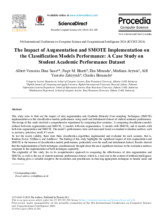 (PDF) The Impact of Augmentation and SMOTE Implementation on the ...