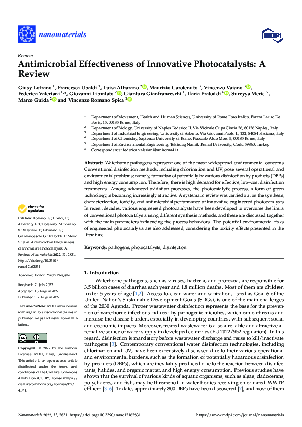 (PDF) Antimicrobial Effectiveness of Innovative Photocatalysts: A Review