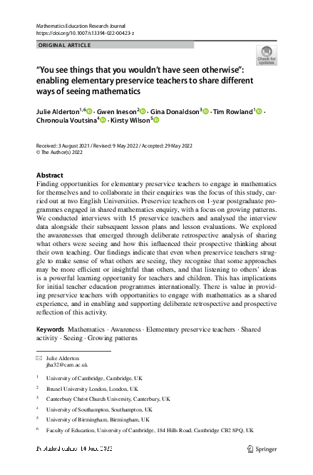 (PDF) “You see things that you wouldn’t have seen otherwise”: enabling ...