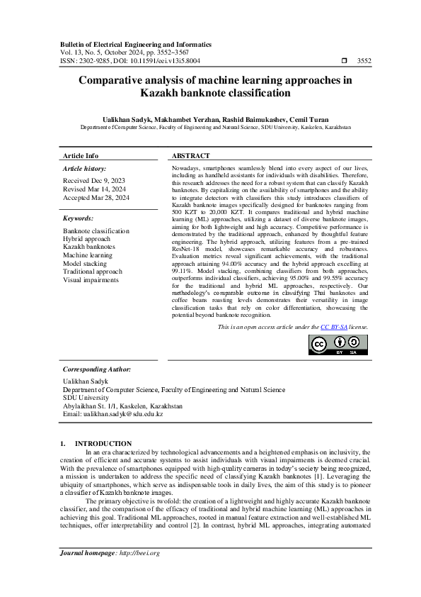 (PDF) Comparative analysis of machine learning approaches in Kazakh ...