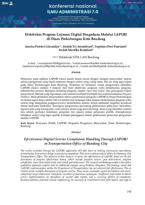 (PDF) Efektivitas Program Layanan Digital Pengaduan Melalui LAPOR! di ...