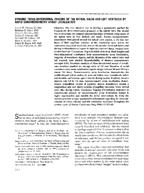 (PDF) Dynamic three-dimensional imaging of the mitral valve and left ...