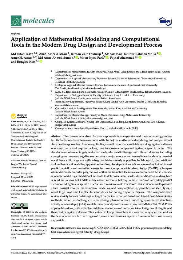 Pdf Application Of Mathematical Modeling And Computational Tools In