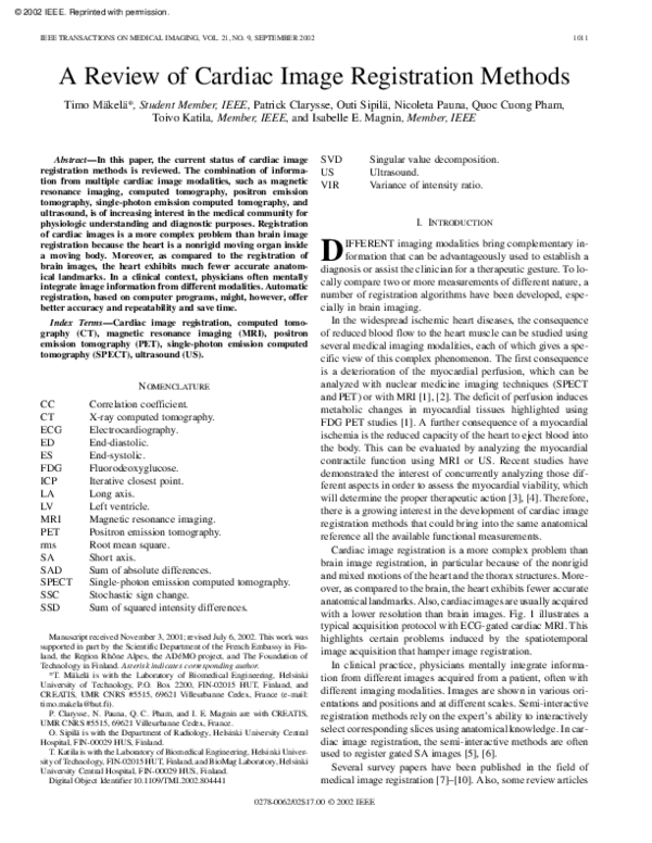 (PDF) A review of cardiac image registration methods | Quốc Cường Phạm ...
