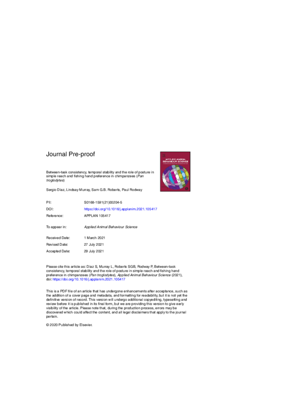 (PDF) Between-task consistency, temporal stability and the role of ...