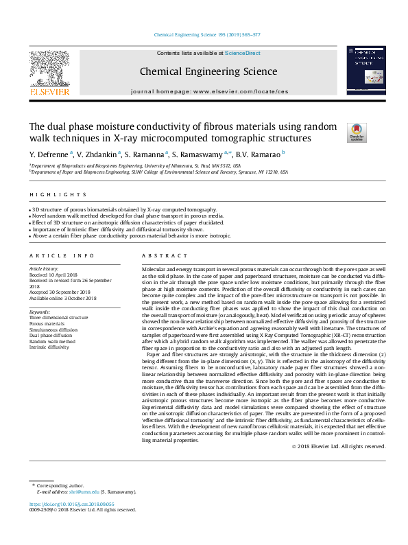(PDF) The dual phase moisture conductivity of fibrous materials using random walk techniques in ...