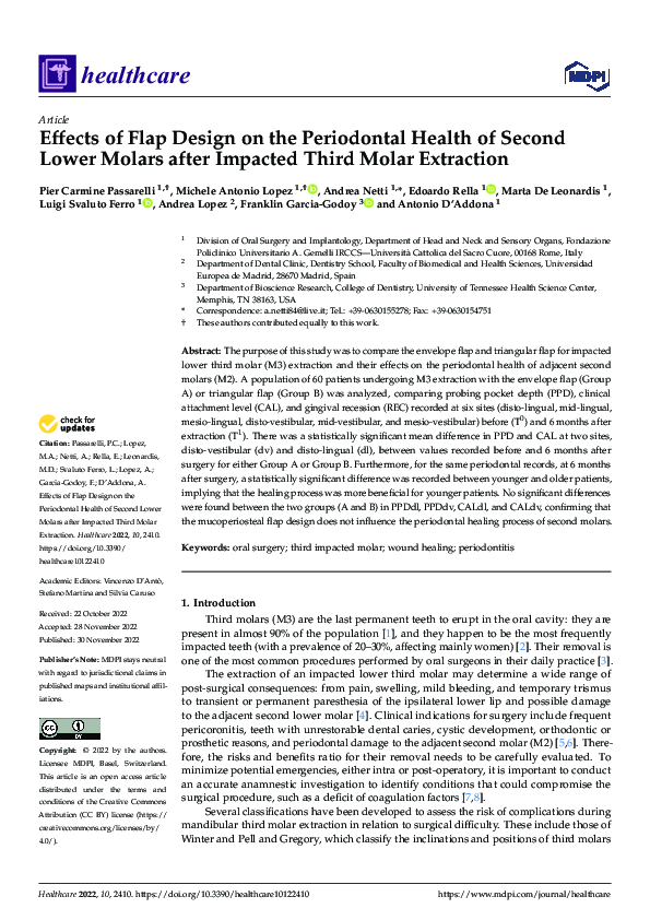 (PDF) Effects of Flap Design on the Periodontal Health of Second Lower ...