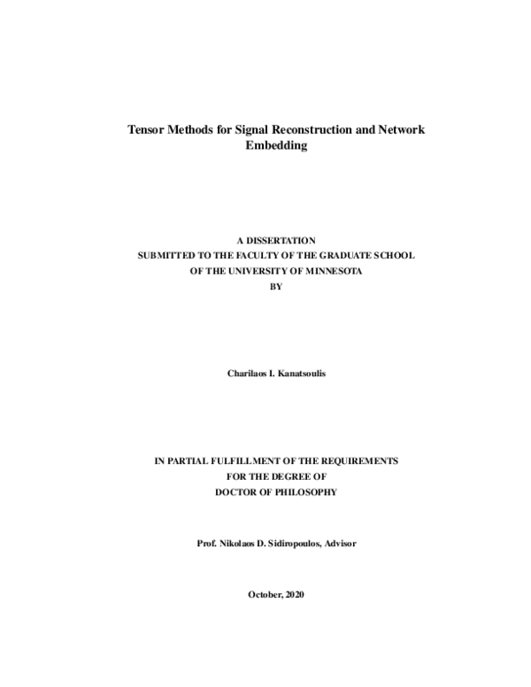 (PDF) Tensor Methods for Signal Reconstruction and Network Embedding | Charilaos Kanatsoulis ...