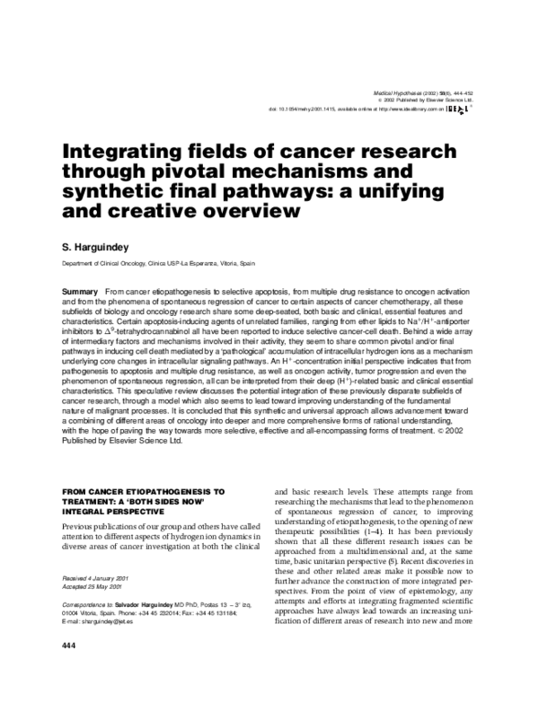 (PDF) Integrating fields of cancer research through pivotal mechanisms ...