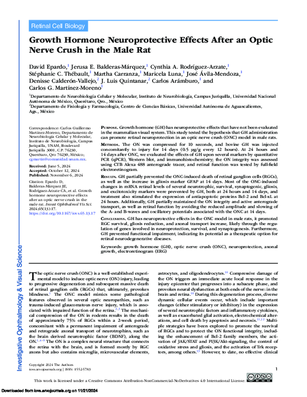 (PDF) Growth Hormone Neuroprotective Effects After an Optic Nerve Crush ...