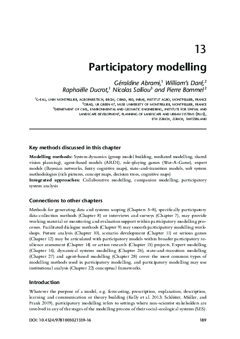 (PDF) Participatory modelling