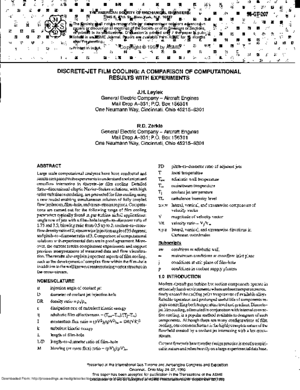 (PDF) Calculation of Three-Dimensional Unsteady Flows in Turbomachinery ...