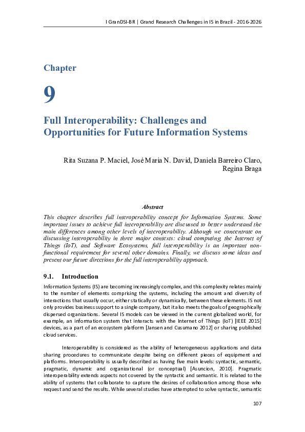 (PDF) Full Interoperability: Challenges and Opportunities for Future Information Systems