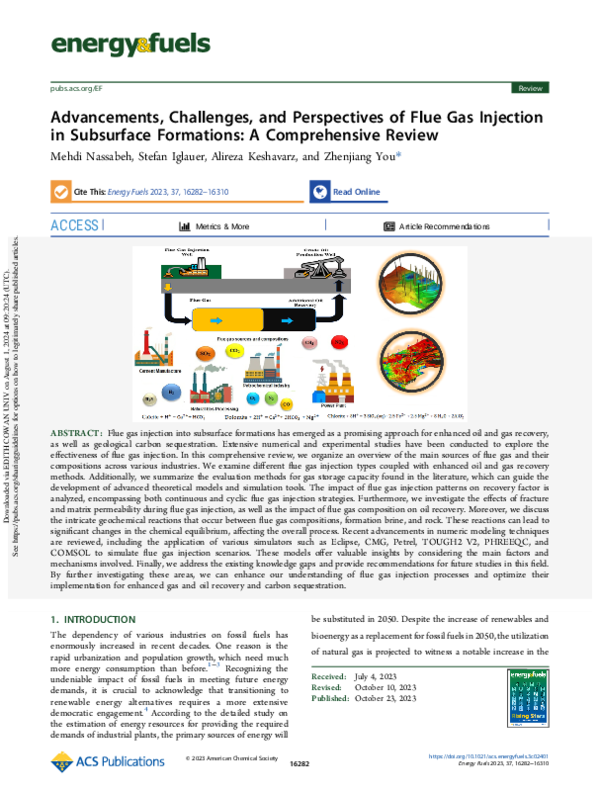 (PDF) Advancements, Challenges, and Perspectives of Flue Gas Injection ...