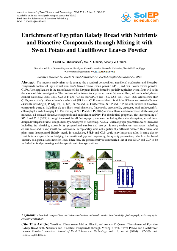 (PDF) Enrichment of Egyptian Balady Bread with Nutrients and Bioactive ...